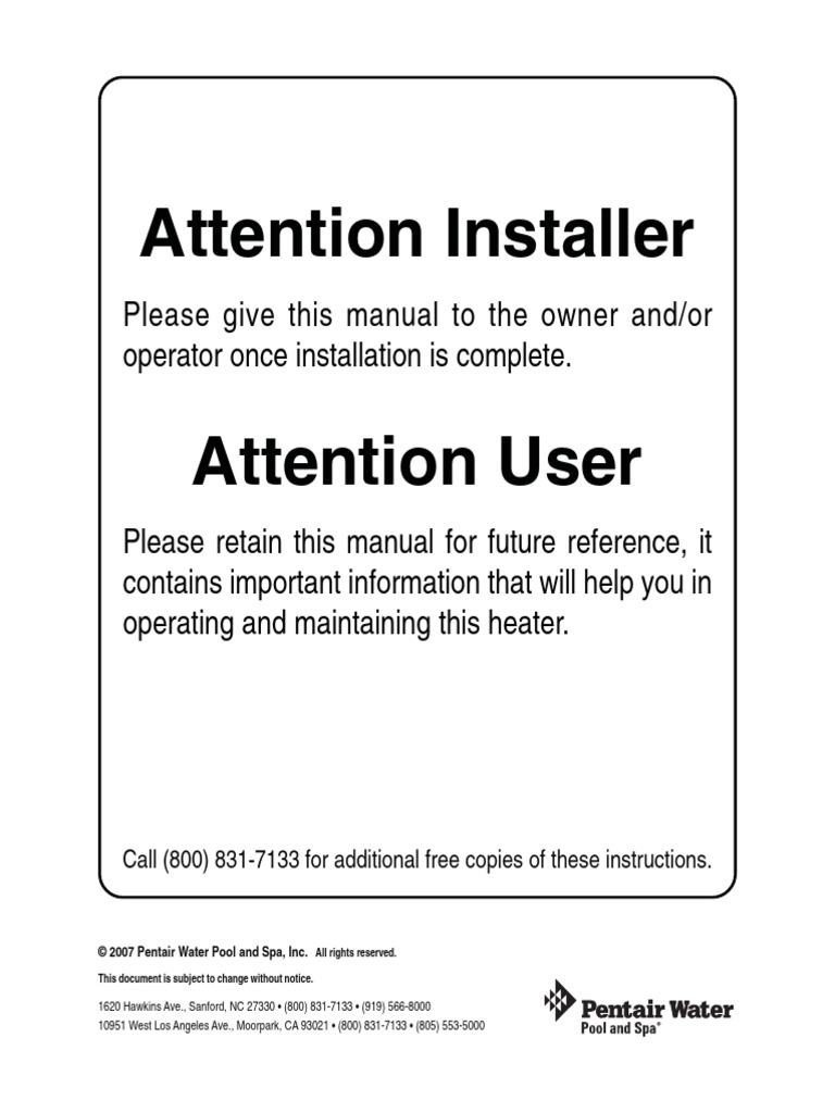 Manual Instalacion Mastertemp | PDF | Valve | Pump