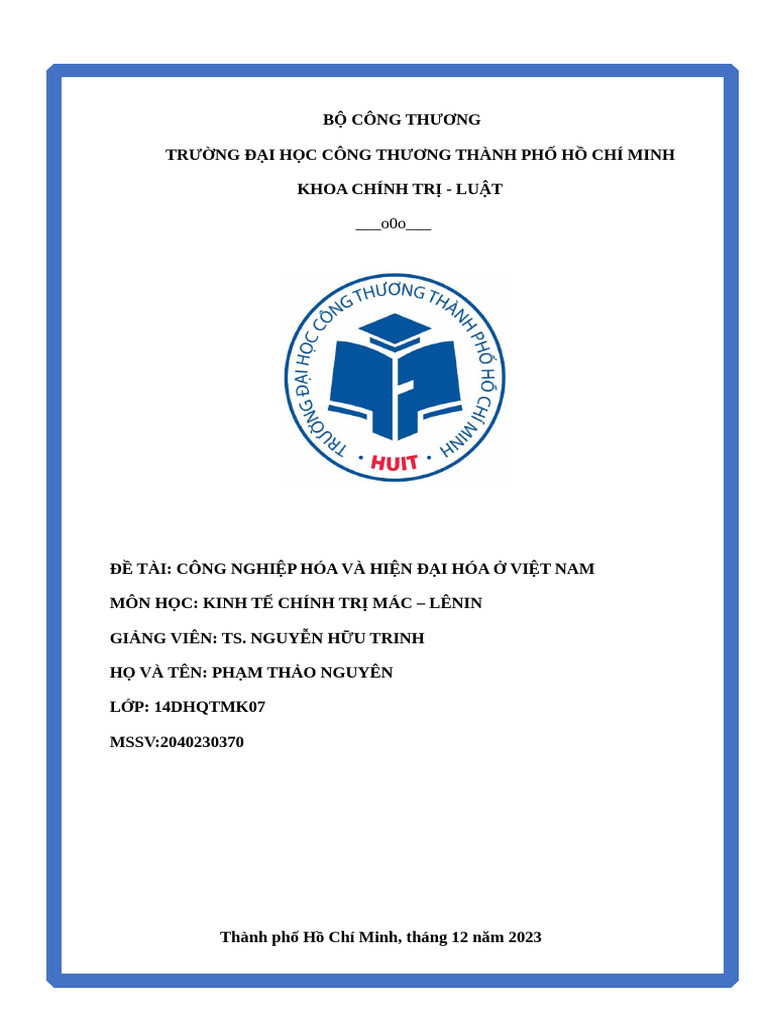 TIỂU LUẬN KTCT | PDF