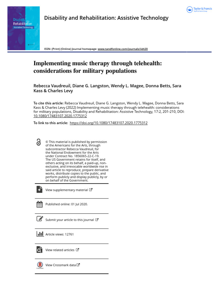 Implementing Music Therapy Through Telehealth Considerations For ...