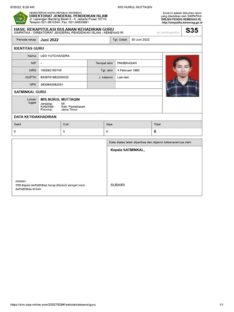 Absen Juni Yudi | PDF