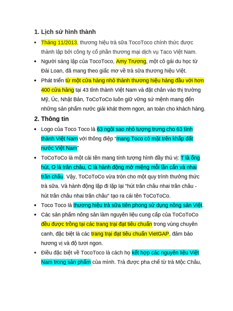 Thông Tin Toco | PDF