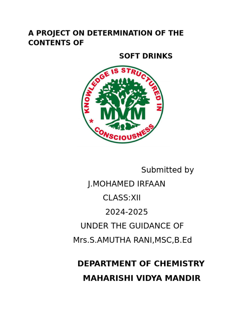 Irfaan Che Project | PDF | Sucrose | Glucose