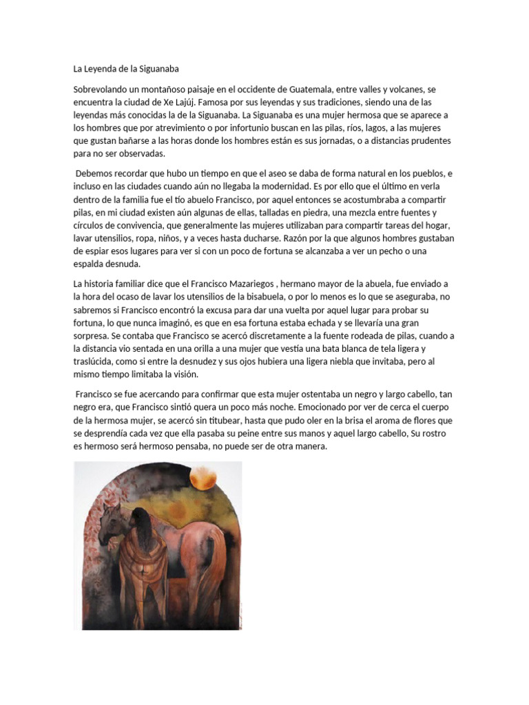 La Leyenda de La Siguanaba | PDF