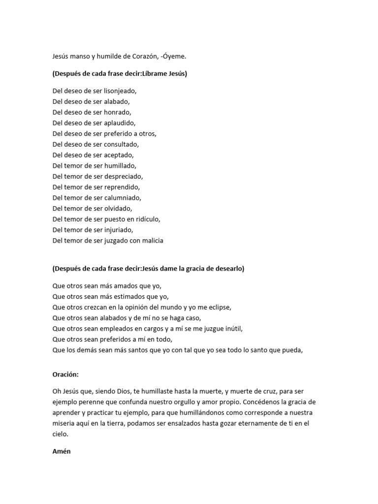 Letanías de La Humildad | PDF