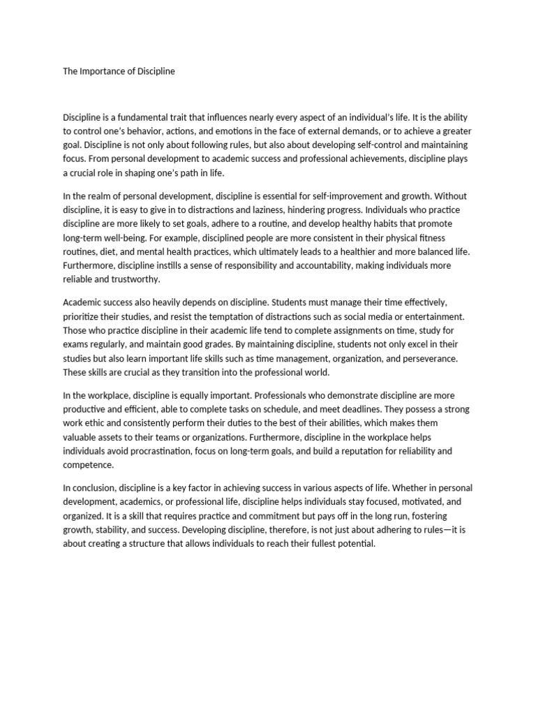 Discipline | PDF | Disciplines | Psychological Schools