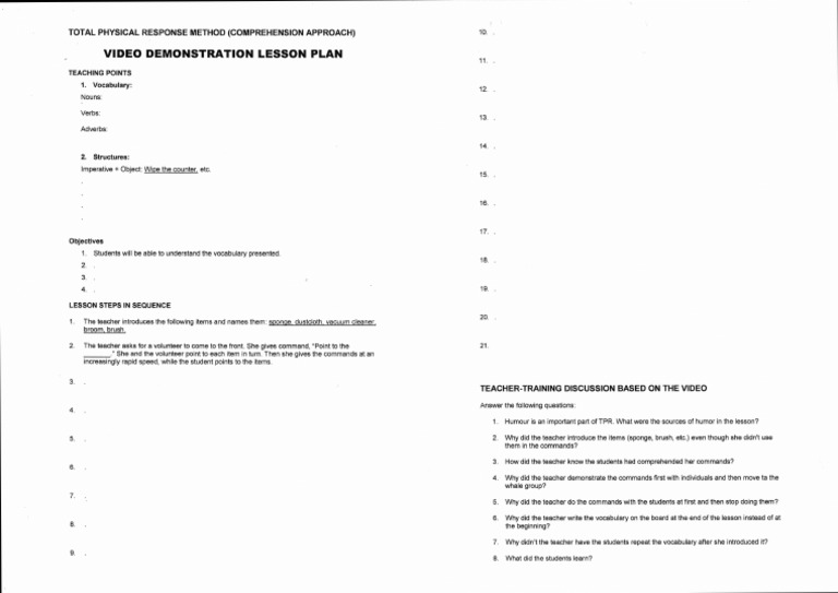 TPR_video observation sheet | PDF