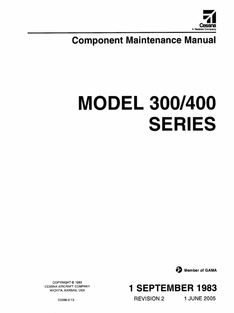 Cessna 300/400 Series Maintenance Manual | PDF | Electric Motor ...
