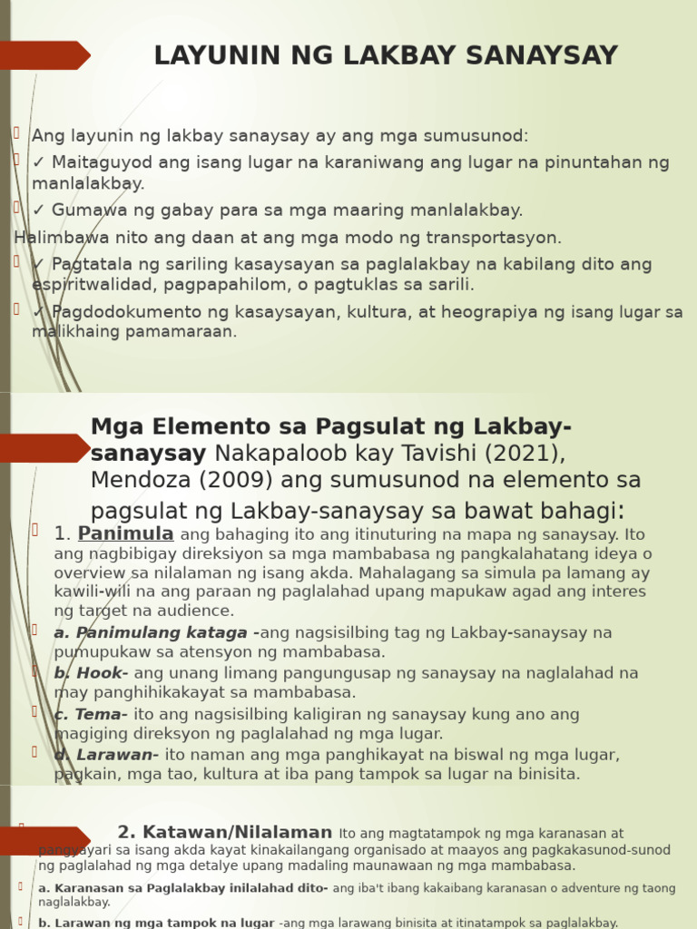 Lakbay Sanaysay PPT 02 | PDF
