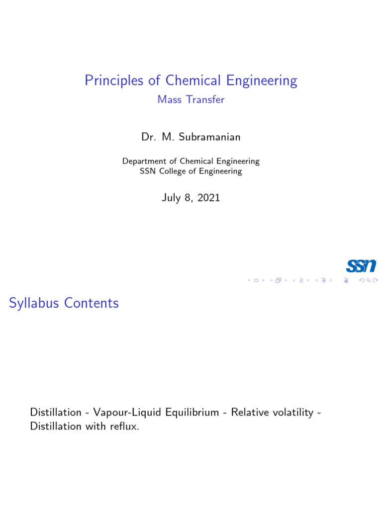Mass transfer | PDF | Distillation | Gases