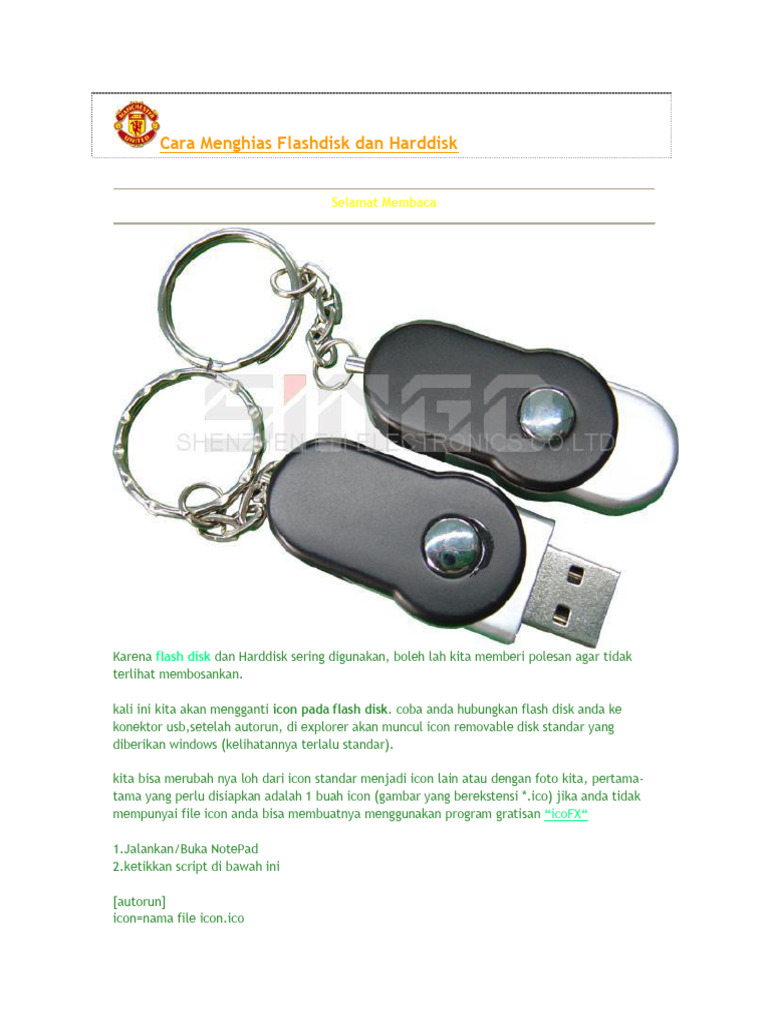 Cara Menghias Flashdisk Dan Harddisk | PDF