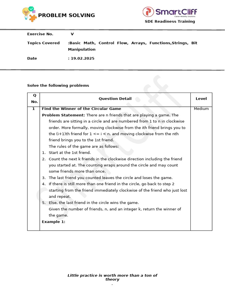 Hands On Problem Solving Day 05 Pdf Computer Programming Computing