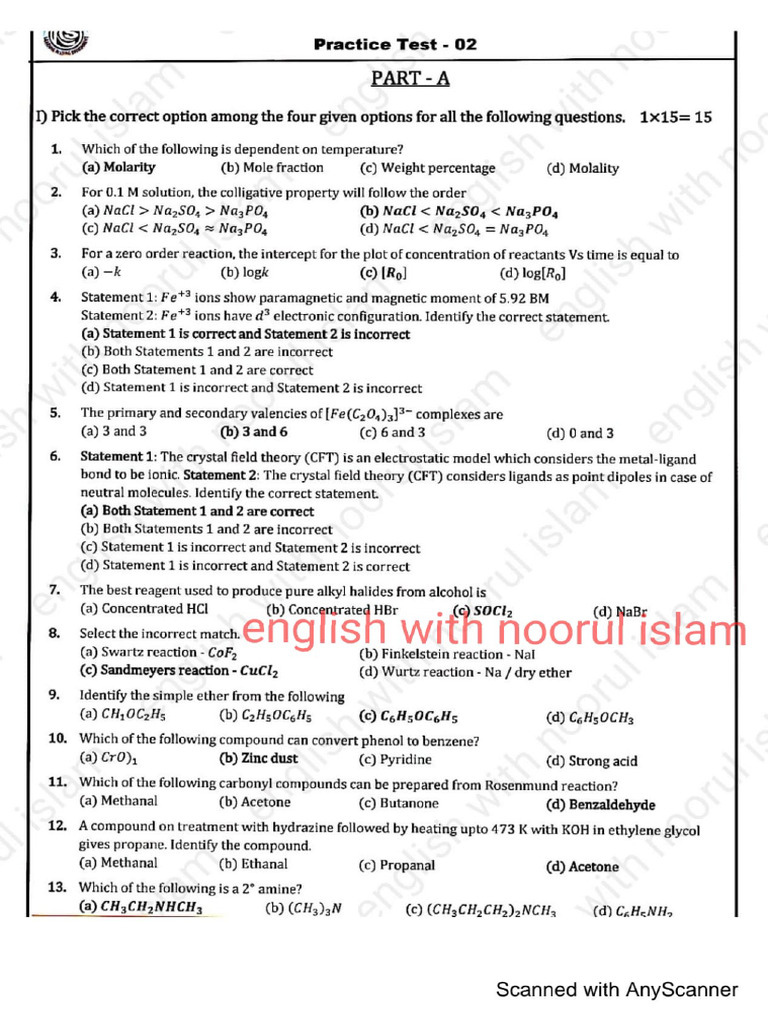 2p Che 2 Qp Ans Imp | PDF
