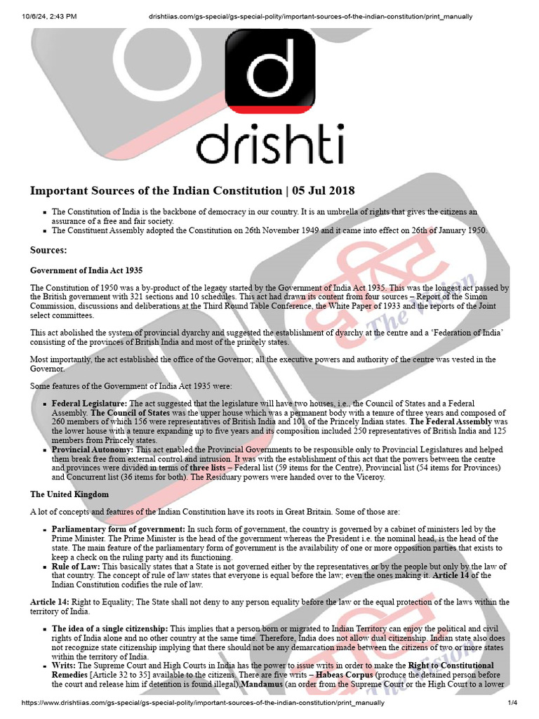Writs in the Indian Constitution | PDF | Writ | Political Science