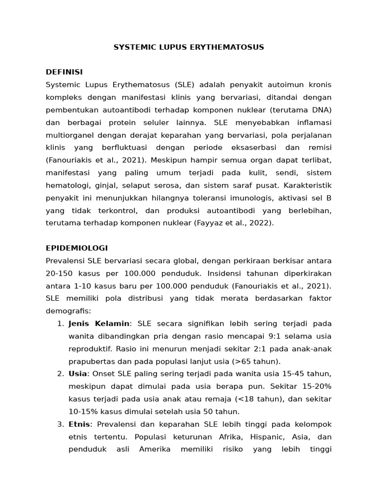 Pemahaman Sistemik Lupus Eritematosus | PDF