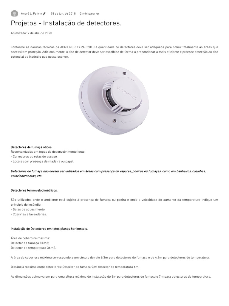 Instalação Eficiente de Detectores de Incêndio | PDF