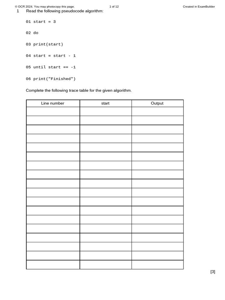 Tracing Algorithms Questions 15.11.2024 | PDF | Optical Character Recognition | Algorithms