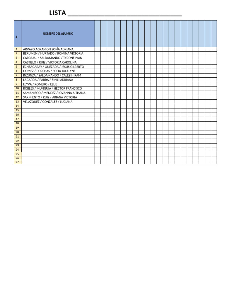 Lista Tareas y Nombres Angelita Tarde | PDF