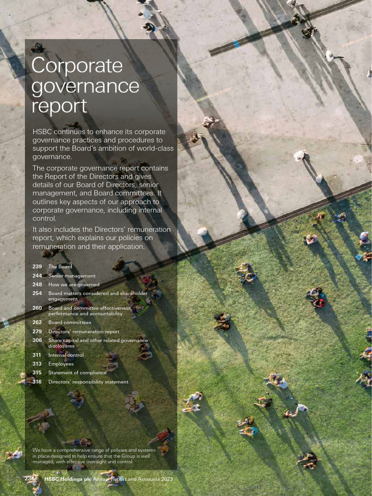 HSBC Corporate Governance Overview 2023 | PDF | Hsbc | Financial Services