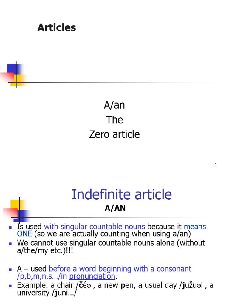 Articles Rules PDF | PDF | Noun | Plural