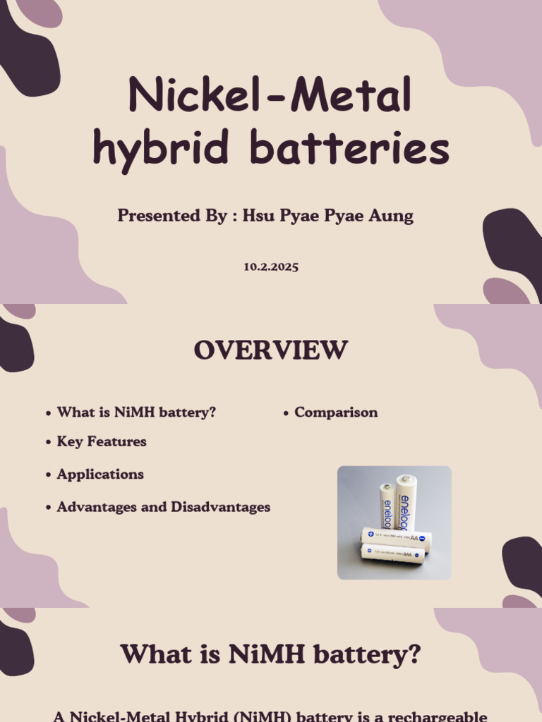 NiMH Battery Overview and Applications | PDF