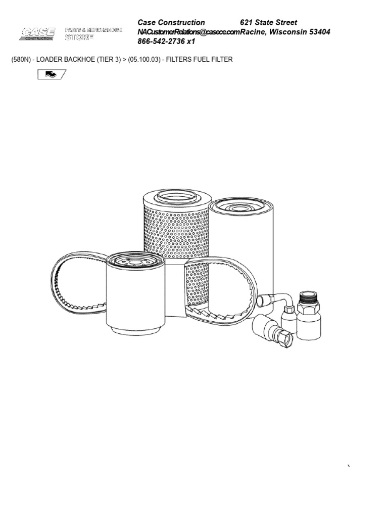 580N Loader Backhoe Filter Parts List | PDF | Four Wheel Drive | Motor ...