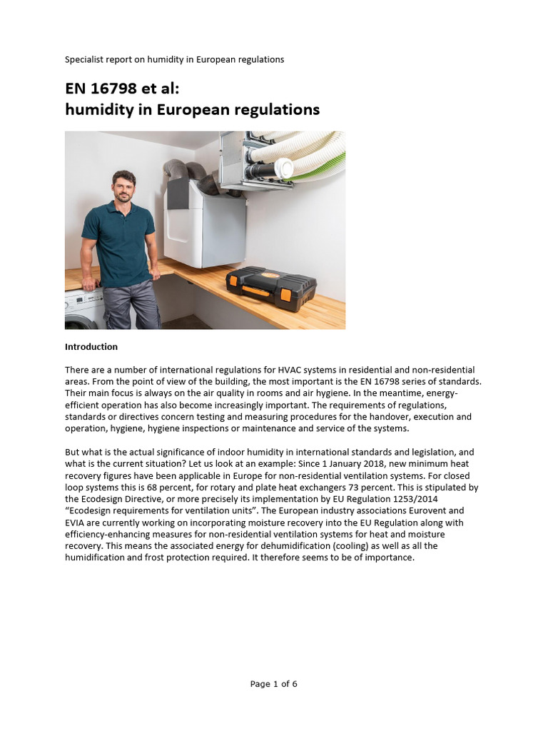 Humidity in European Regulations | PDF | Ventilation (Architecture ...