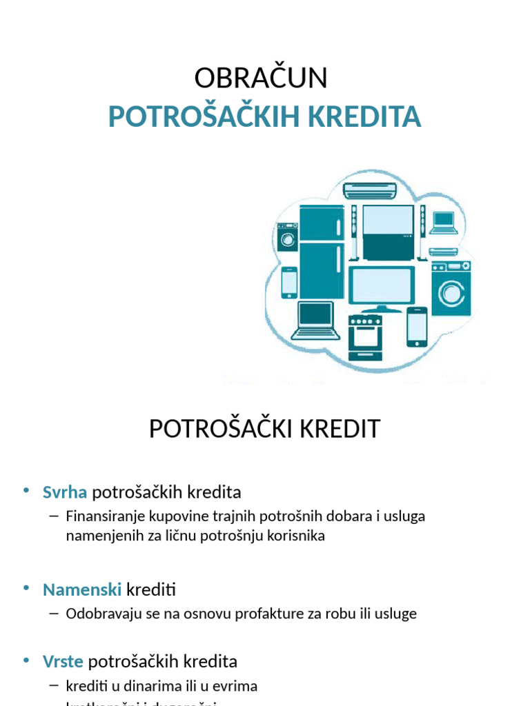 Obračun Potrošačkih Kredita - Prezentacija | PDF