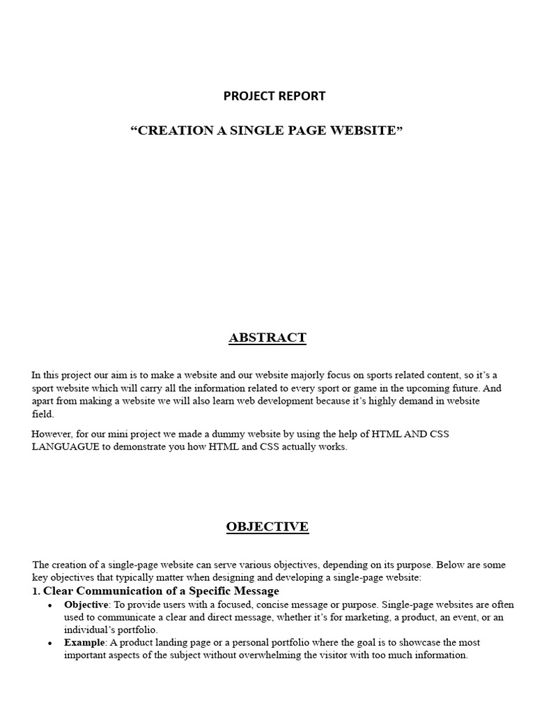 Sub Creation Asingle Page Website | PDF | World Wide Web | Internet & Web