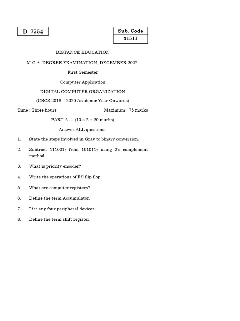 2022 - December - PG - MCA (2 Years) - MCA (2 Years) | PDF | C++ | Class (Computer Programming)