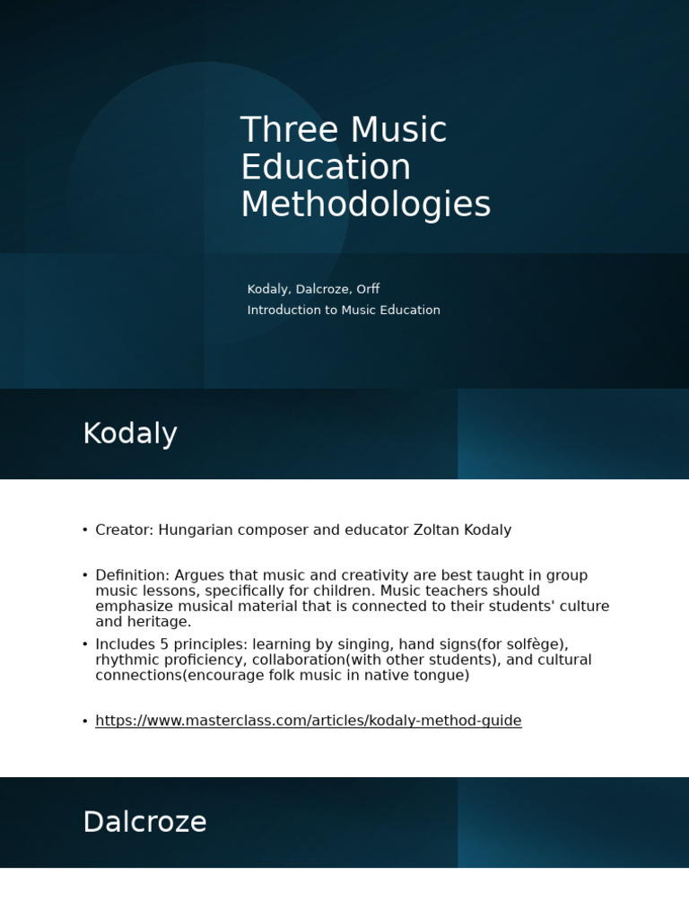 Three Music Education Methodologies | PDF