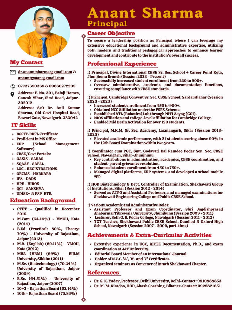 Dr. Anant Sharma Resume 2025 | PDF