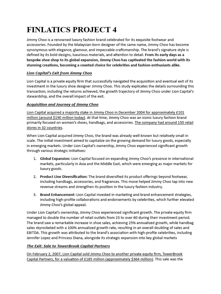 Finlatics Project 4 | PDF | Brand | Fashion