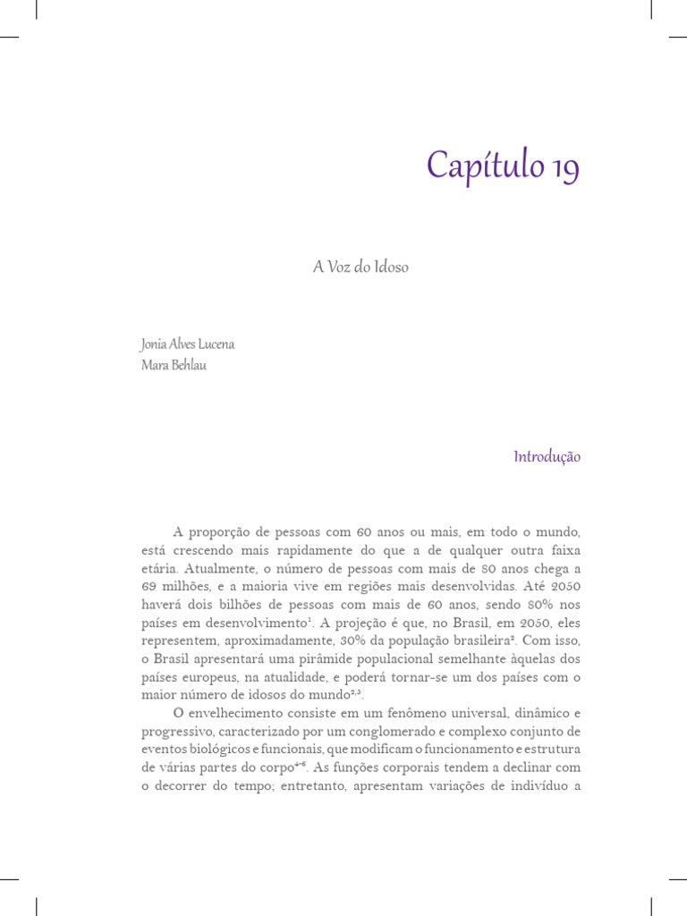 Capitulo - Livro - Voz - Idoso - PDF | PDF | Voz humana | Laringe