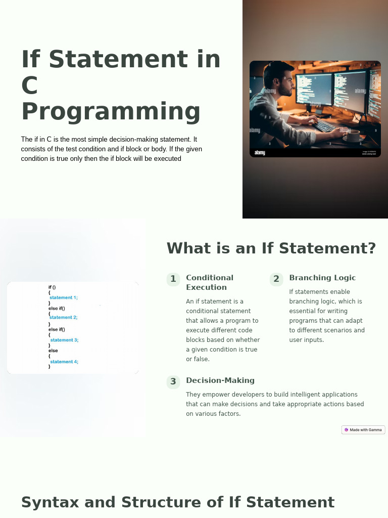 The Importance of If Statements in C Programming | PDF | Computer Programming | Software Engineering