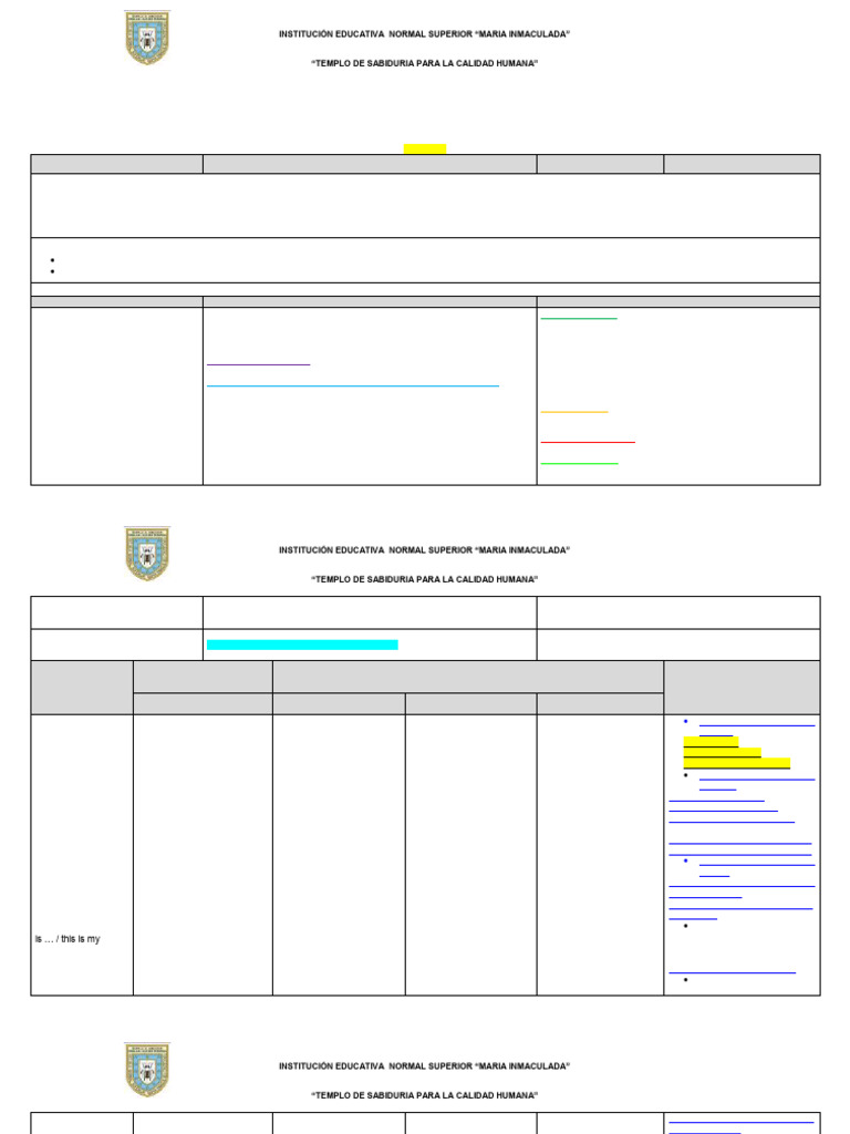 Plan Area Ingles Nsmi | PDF | Aprendizaje | Las emociones
