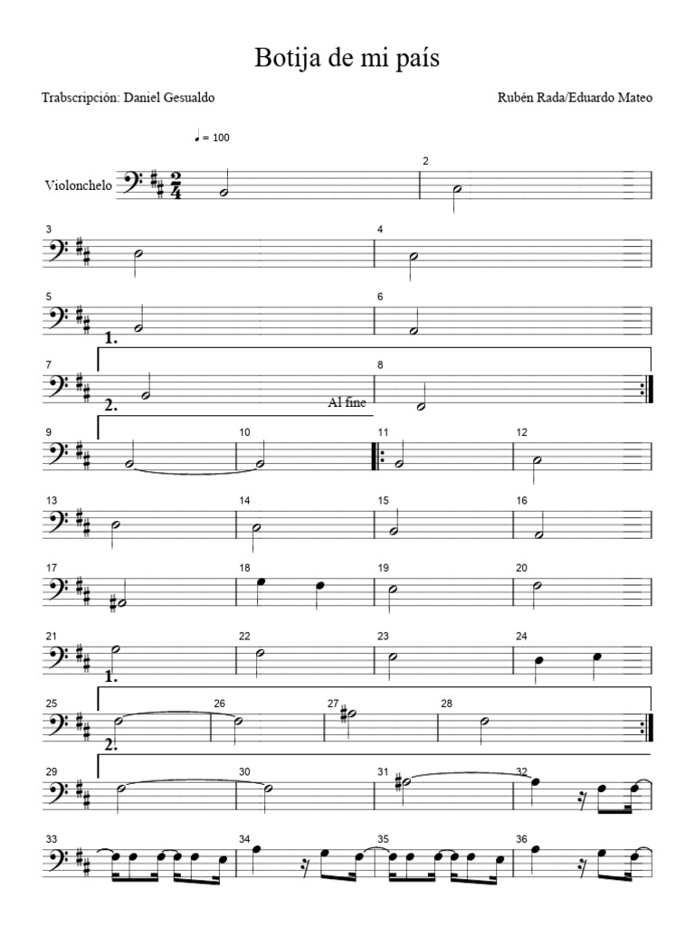 Botija de Mi País (Violonchelo) | PDF