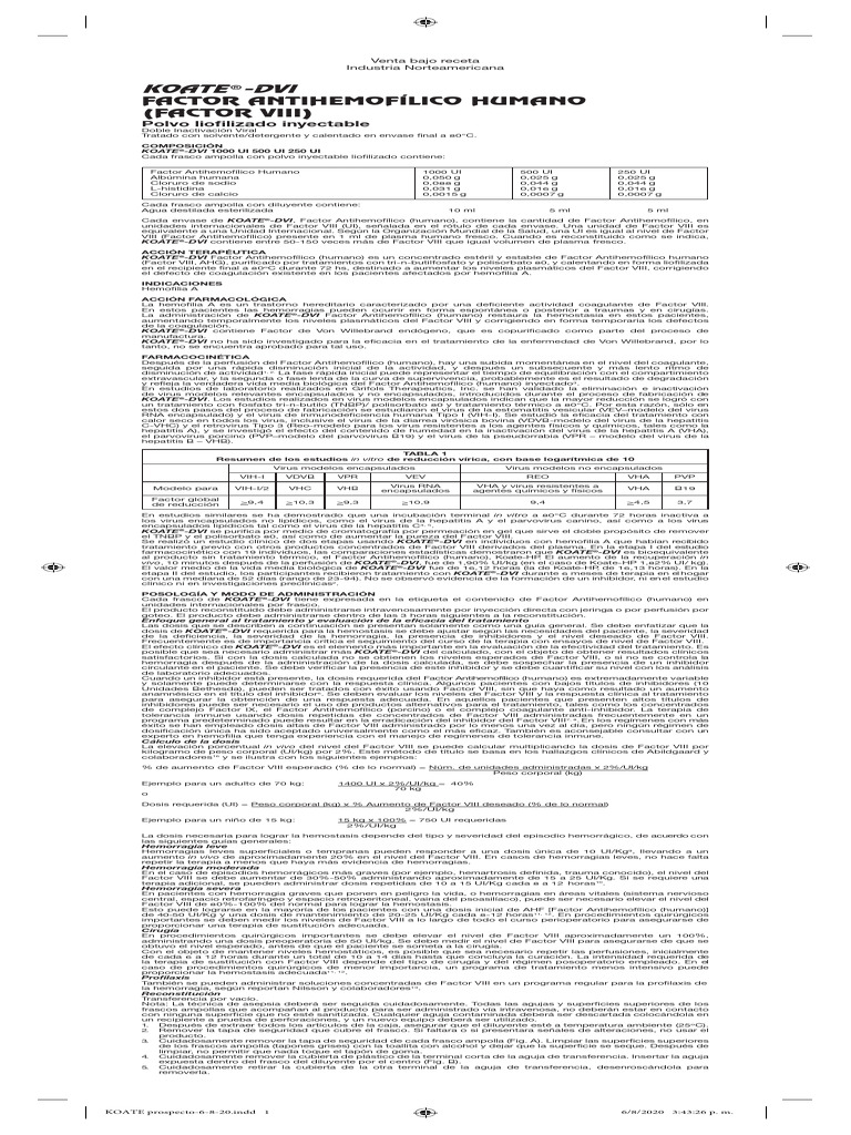 Prospecto Koate | PDF | Virus | Hepatitis