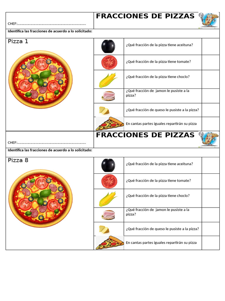 Fracciones de Pizza | PDF | Pizza | Cocina