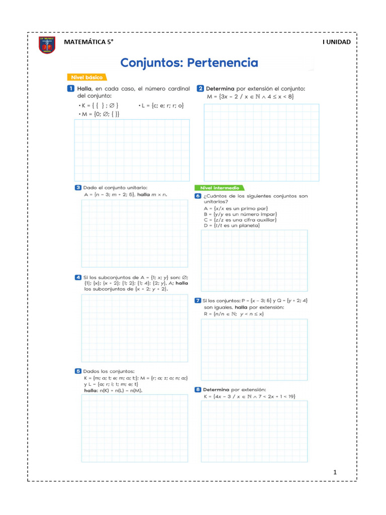 5° PRIM - MATEMATICA - 1 UNIDAD | PDF