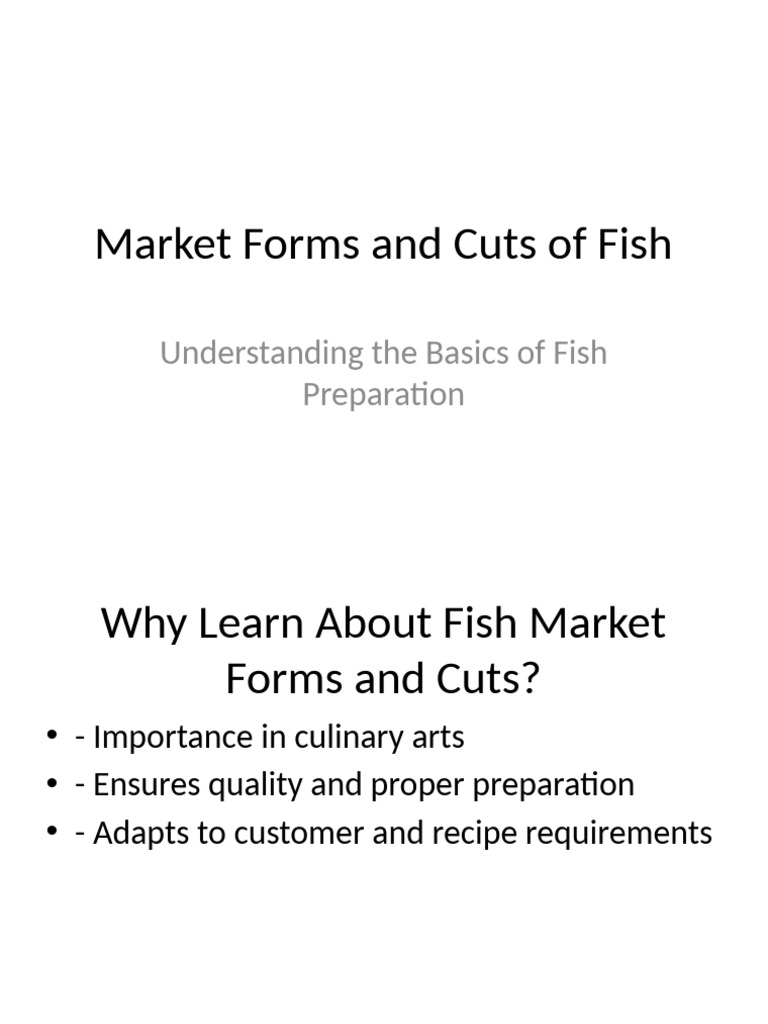 Market Forms and Cuts of Fish | PDF