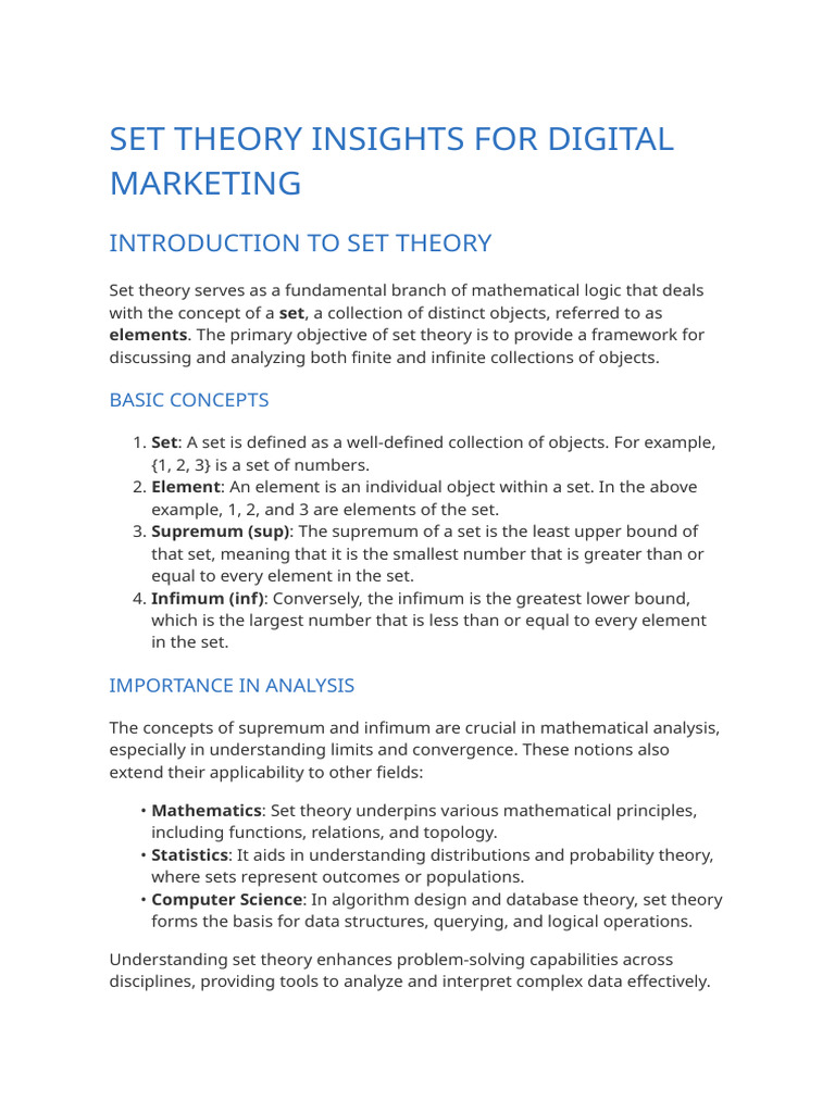 Set Theory Insights For Digital Marketing | PDF | Set (Mathematics ...