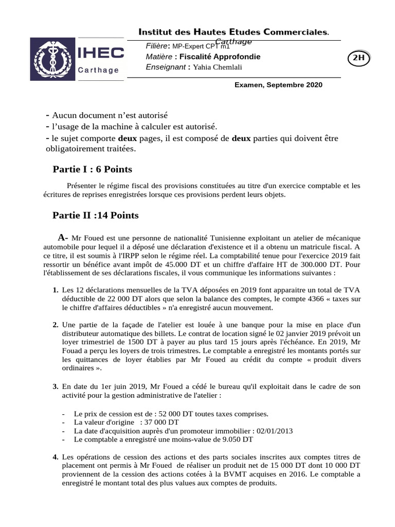 Fiscalité des Provisions et Déclarations IRPP | PDF | Impôt sur le ...