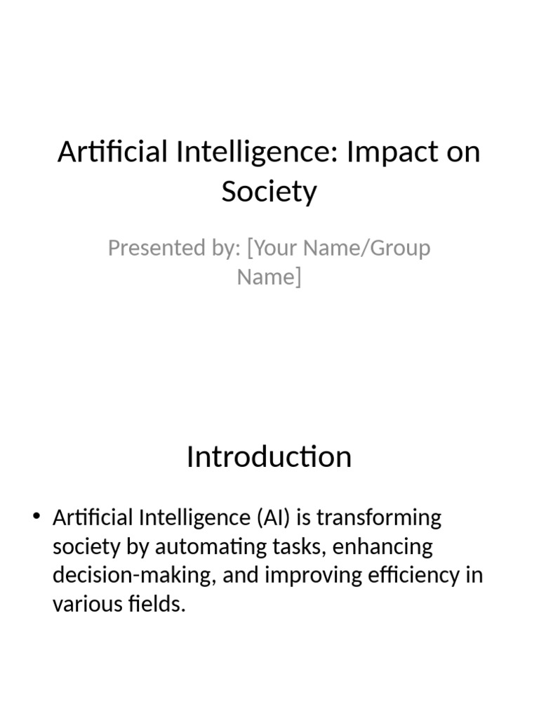 AI's Societal Impact: Benefits and Risks | PDF