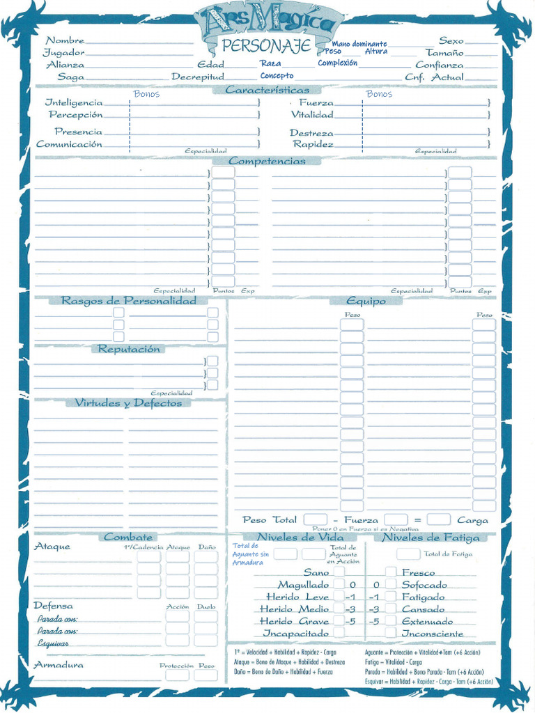 AM3 Hoja Personaje Mago+ | PDF