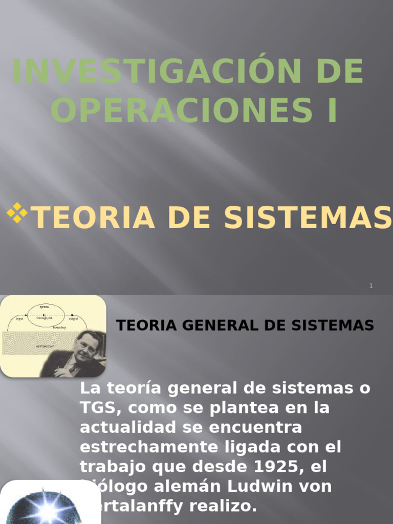 Teor A General de Sistema | PDF | Teoría de sistemas | Sistema