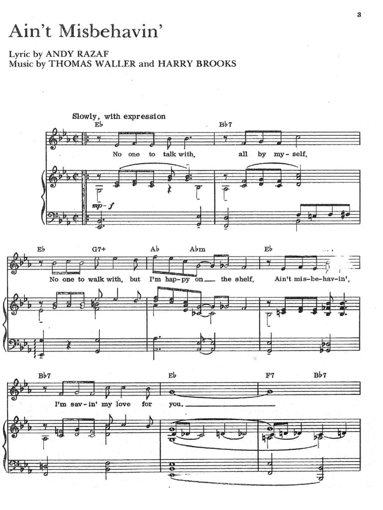 Ain't Misbehaving | PDF