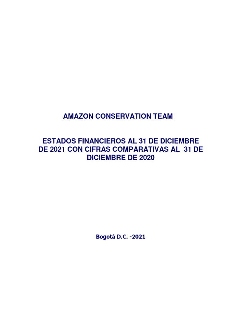 2 - Eeff 2021 2020 - Act Col | PDF | Auditoría | Contabilidad