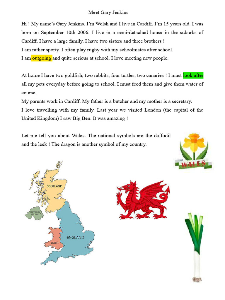 Meet Gary Jenkins: A Welsh Teen's Life | PDF