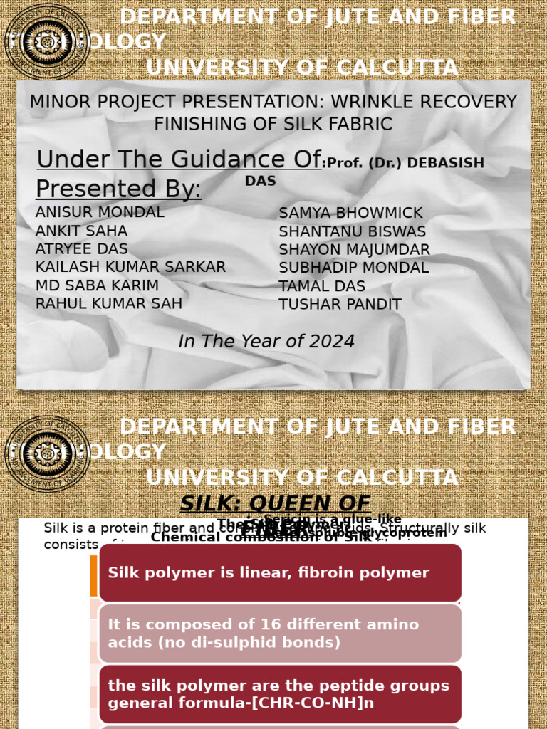 Finishing of Silk Fabric | PDF | Textiles | Formaldehyde