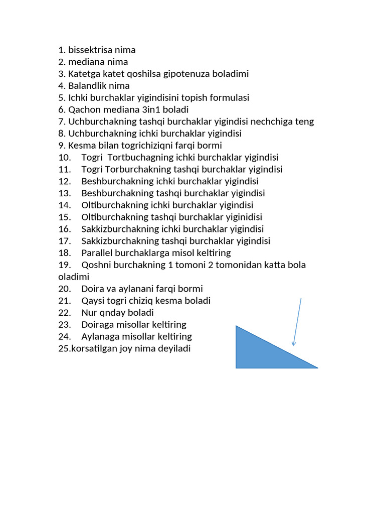 Geometriya Savollar | PDF